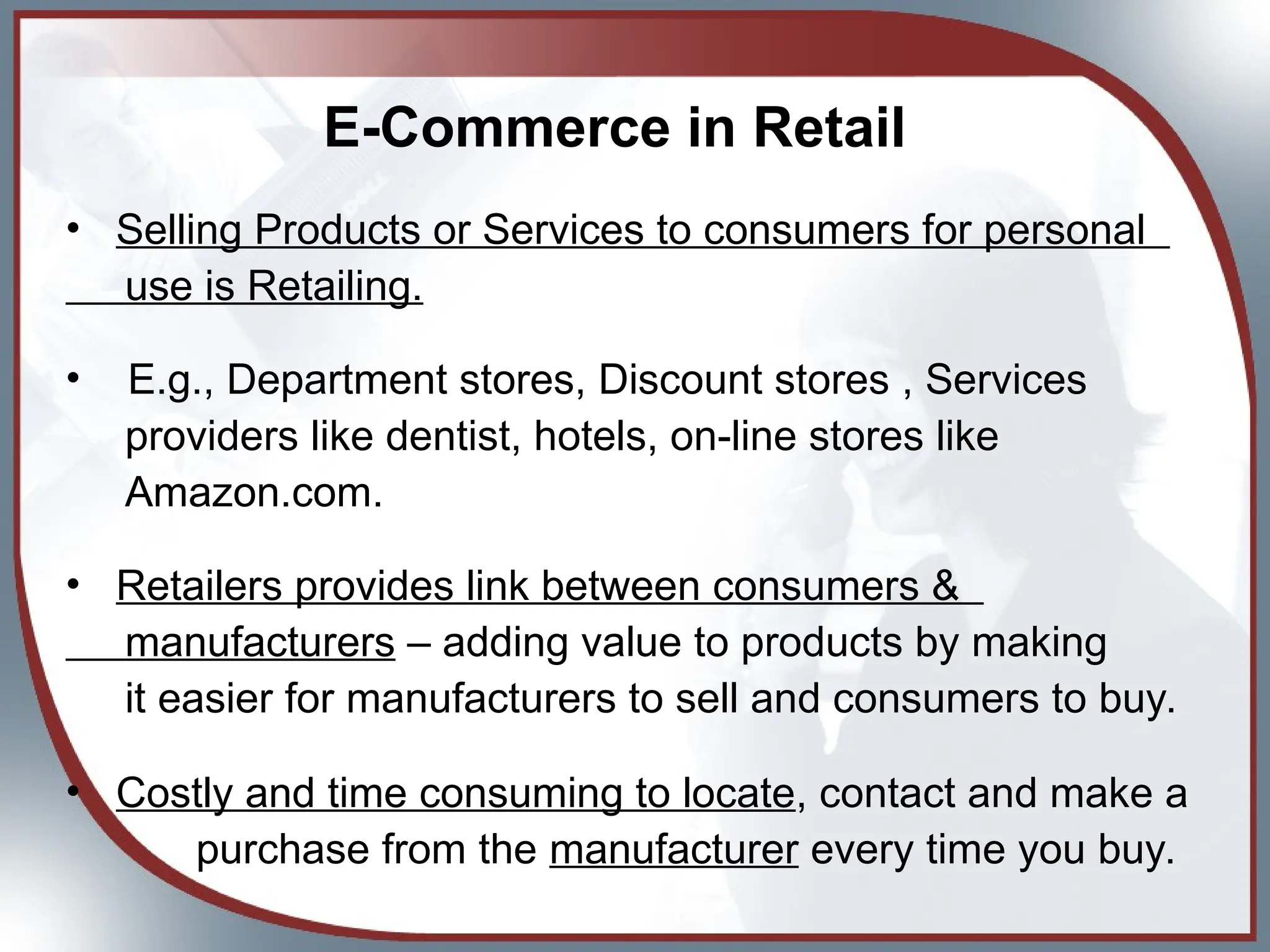 Introduction to E-commerce : basics of commerce and technology | PPT