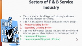 Introduction to food & beverage department | PPTX