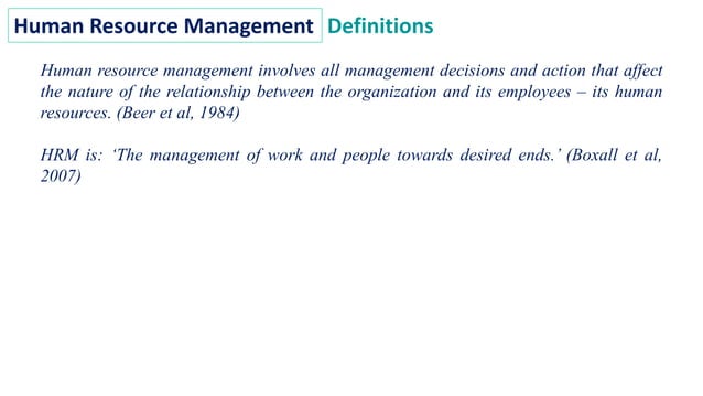 Introduction to HRM | PPT