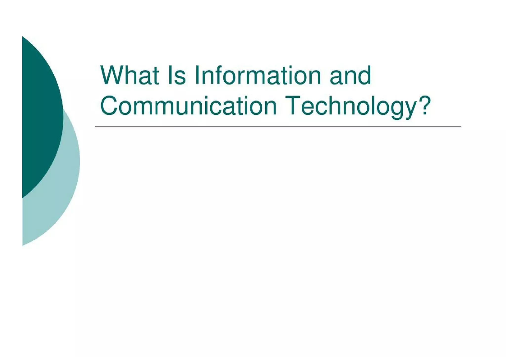 Unit 1-Introduction To ICT | PPT | Free Download