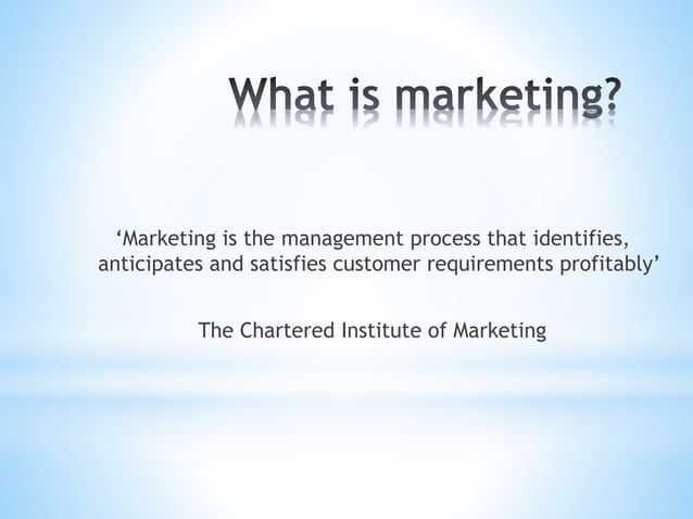 Unit 1 introduction to marketing | PPTX