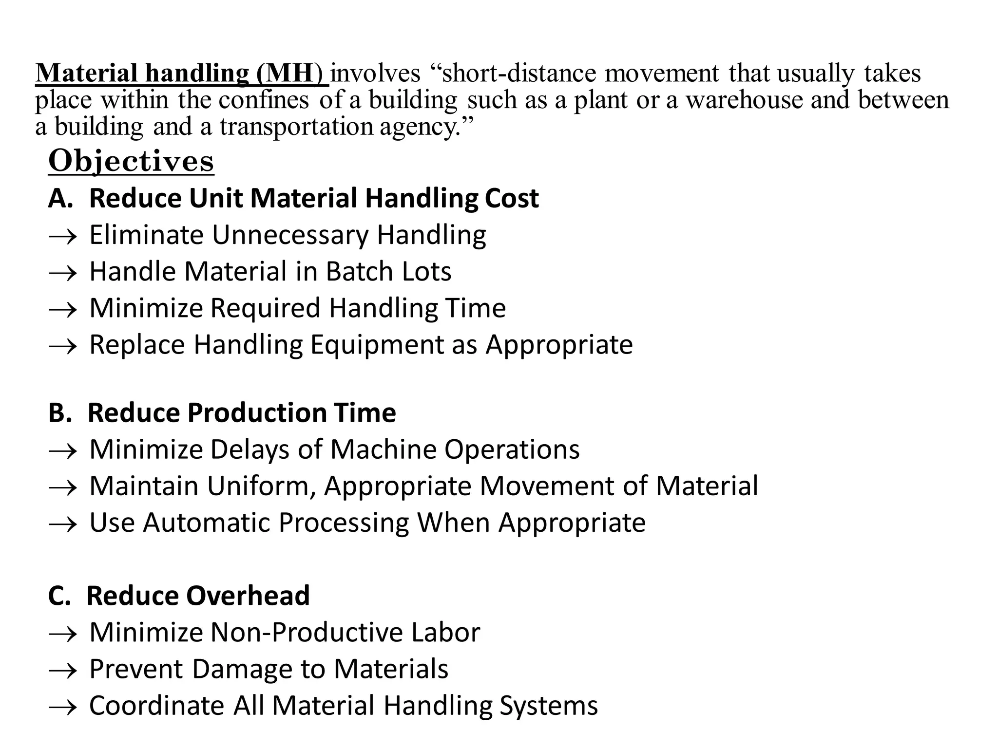 UNIT 1 - Introduction to Material Handling Equipments.pdf | Logistics ...