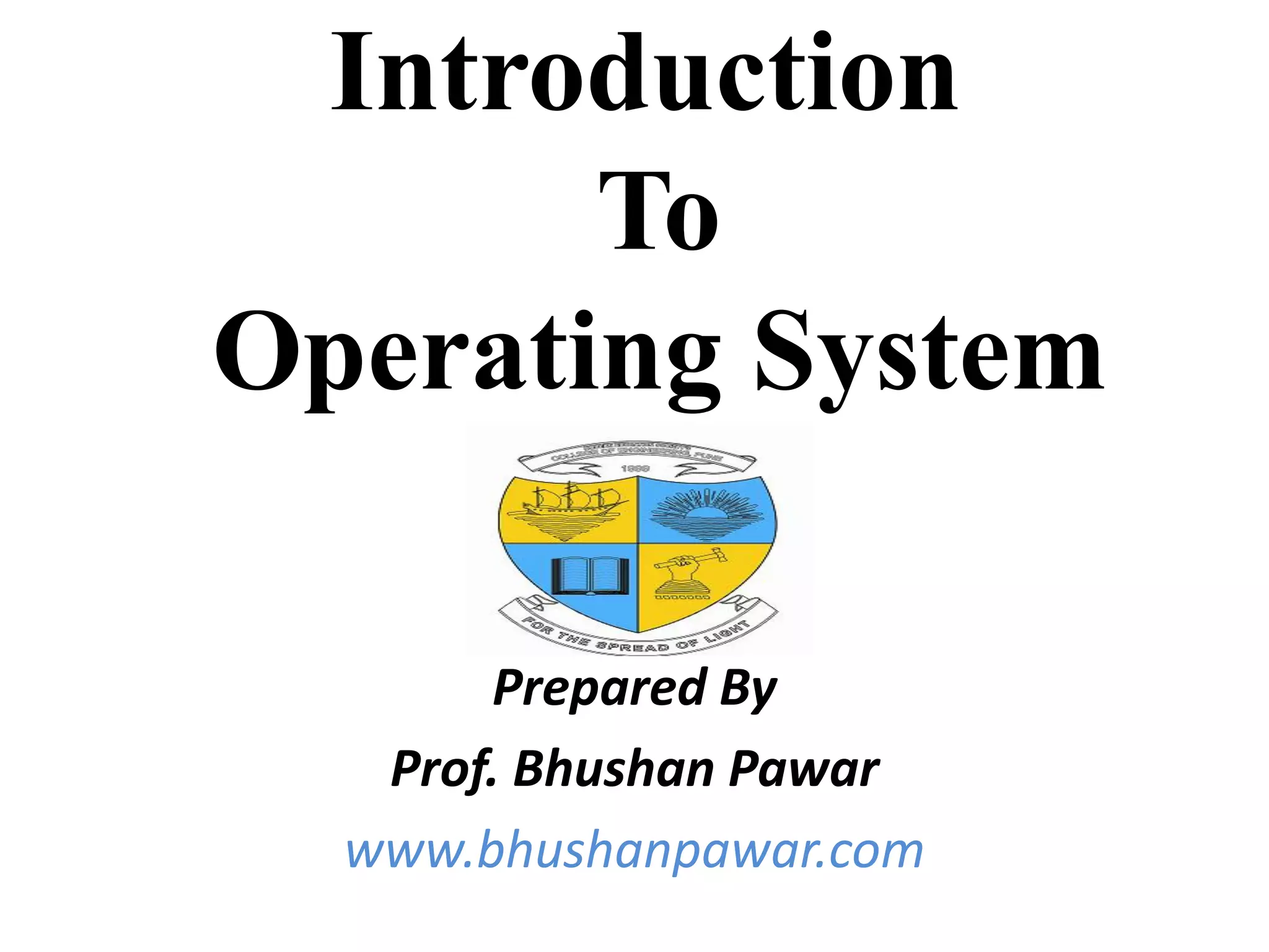 Unit 1 Introduction To Operating System Ppt
