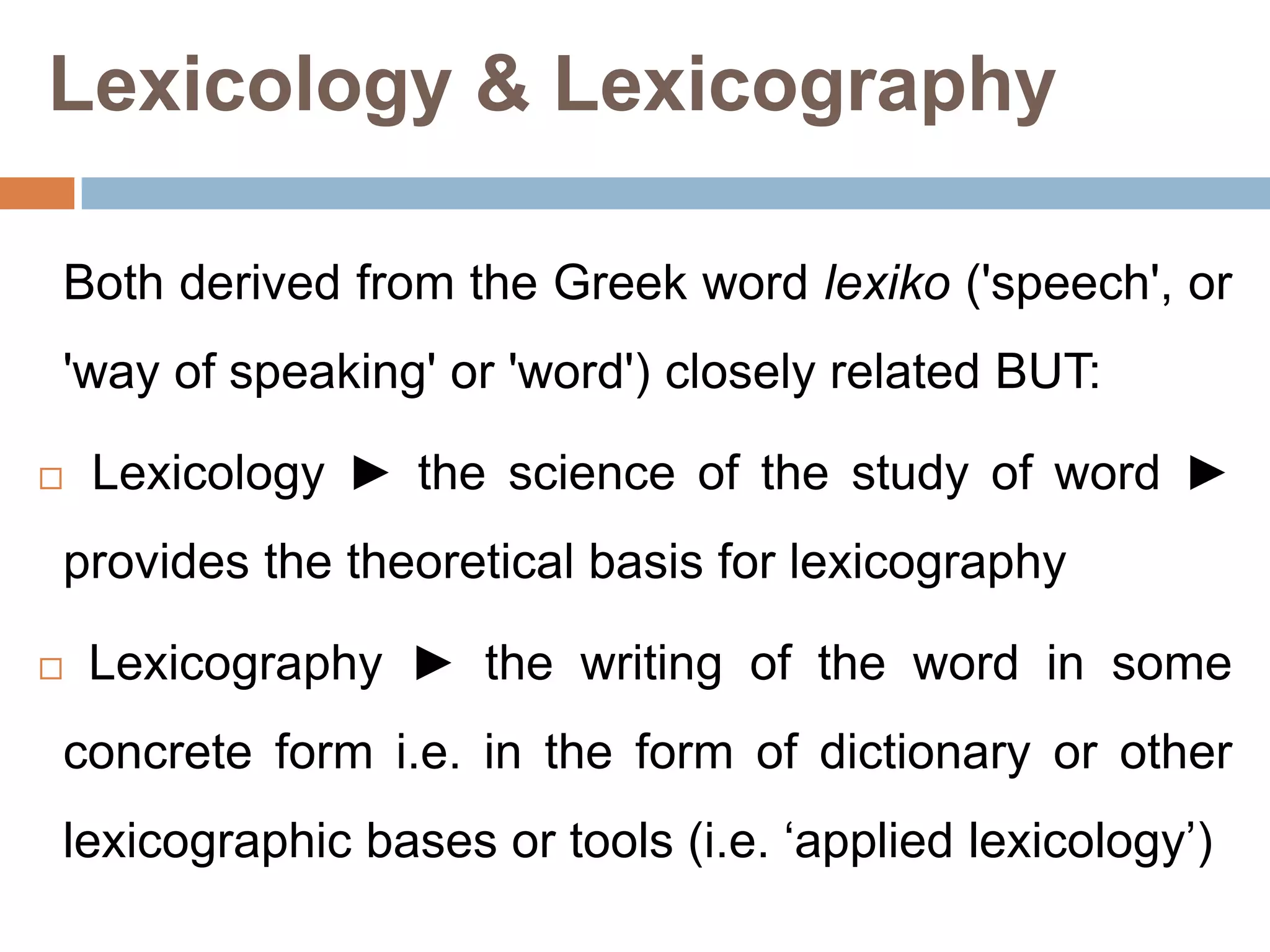 Unit 1 intro to lexical tools | PDF