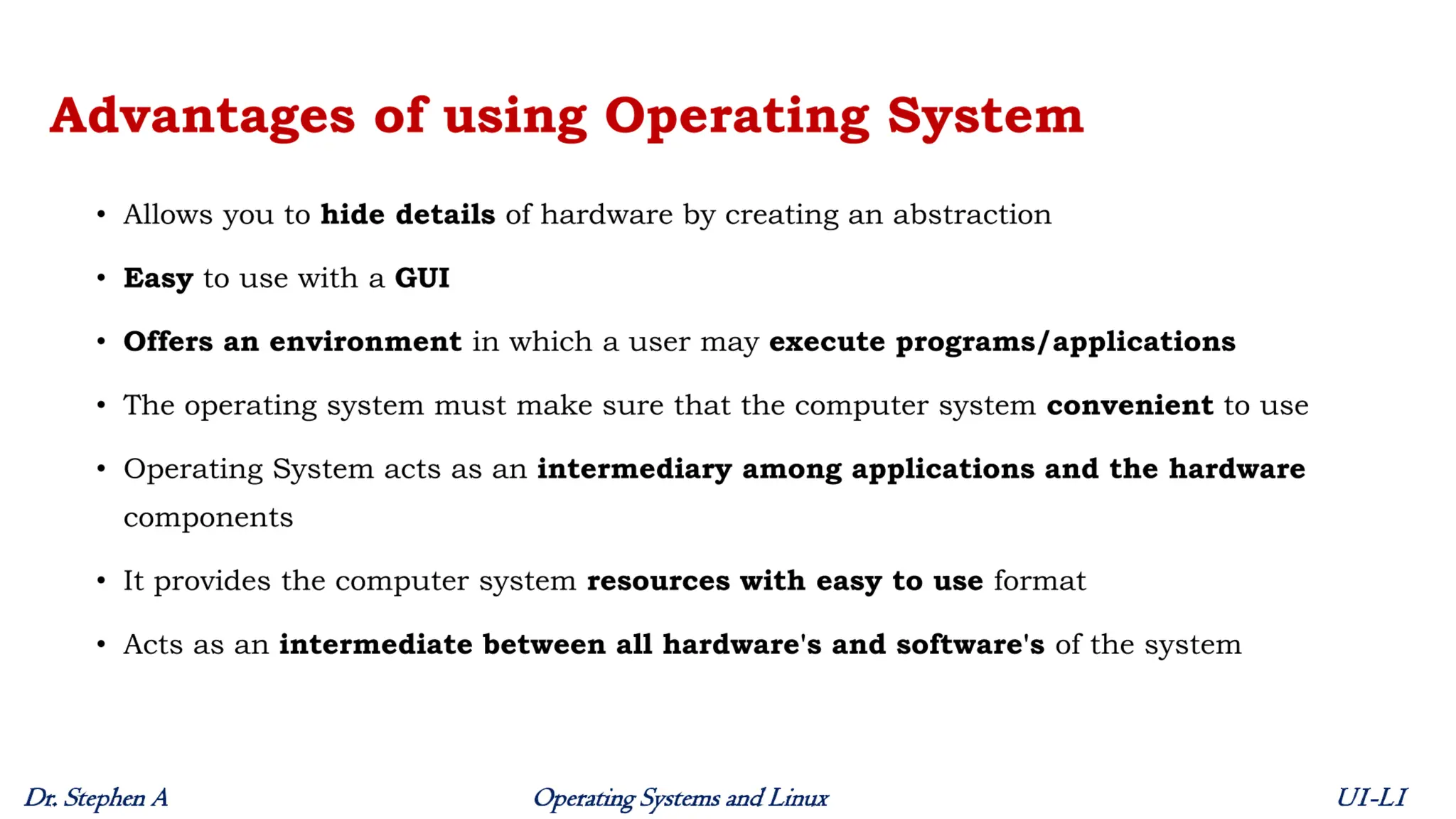Unit 1 Lecture 1 Introduction To Operating System Pdf