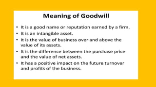 Unit 1-Lecture 1-Valuation of Goodwill.pptx | Business | Business and ...