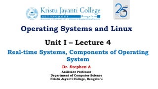 Unit 1 - Lecture 4 - Real-time Systems, Components of Operating System.pdf