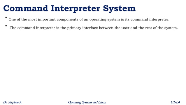 Unit 1 Lecture 4 Real Time Systems Components Of Operating System Pdf
