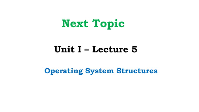 Unit 1 Lecture 4 Real Time Systems Components Of Operating System Pdf
