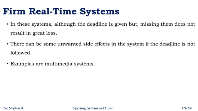 Unit 1 Lecture 4 Real Time Systems Components Of Operating System Pdf