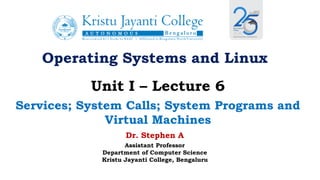 Unit 1 - Lecture 6 - Services; System Calls; System Programs and Virtual Machines.pdf