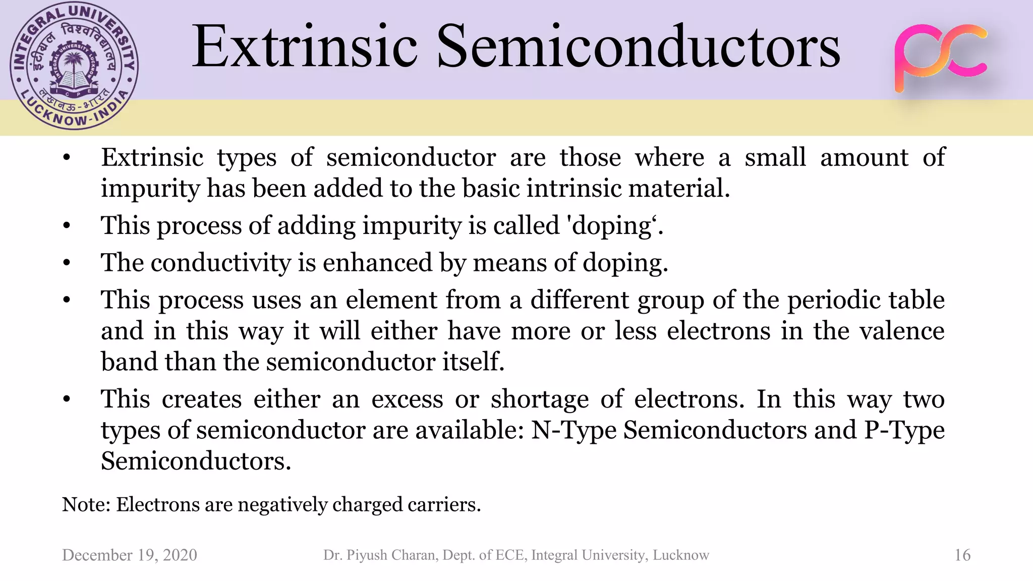 Unit 1 Mechanism of Conduction in Semiconductors | PDF
