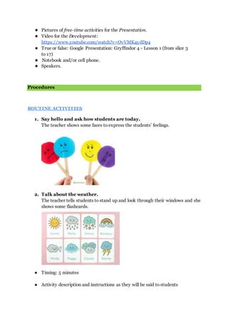 Unit 1 lesson plans - pass | DOCX