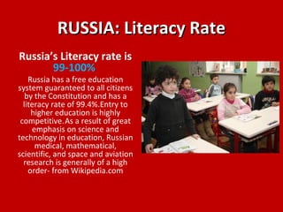 Unit 1 literacy rate and culture | PPT