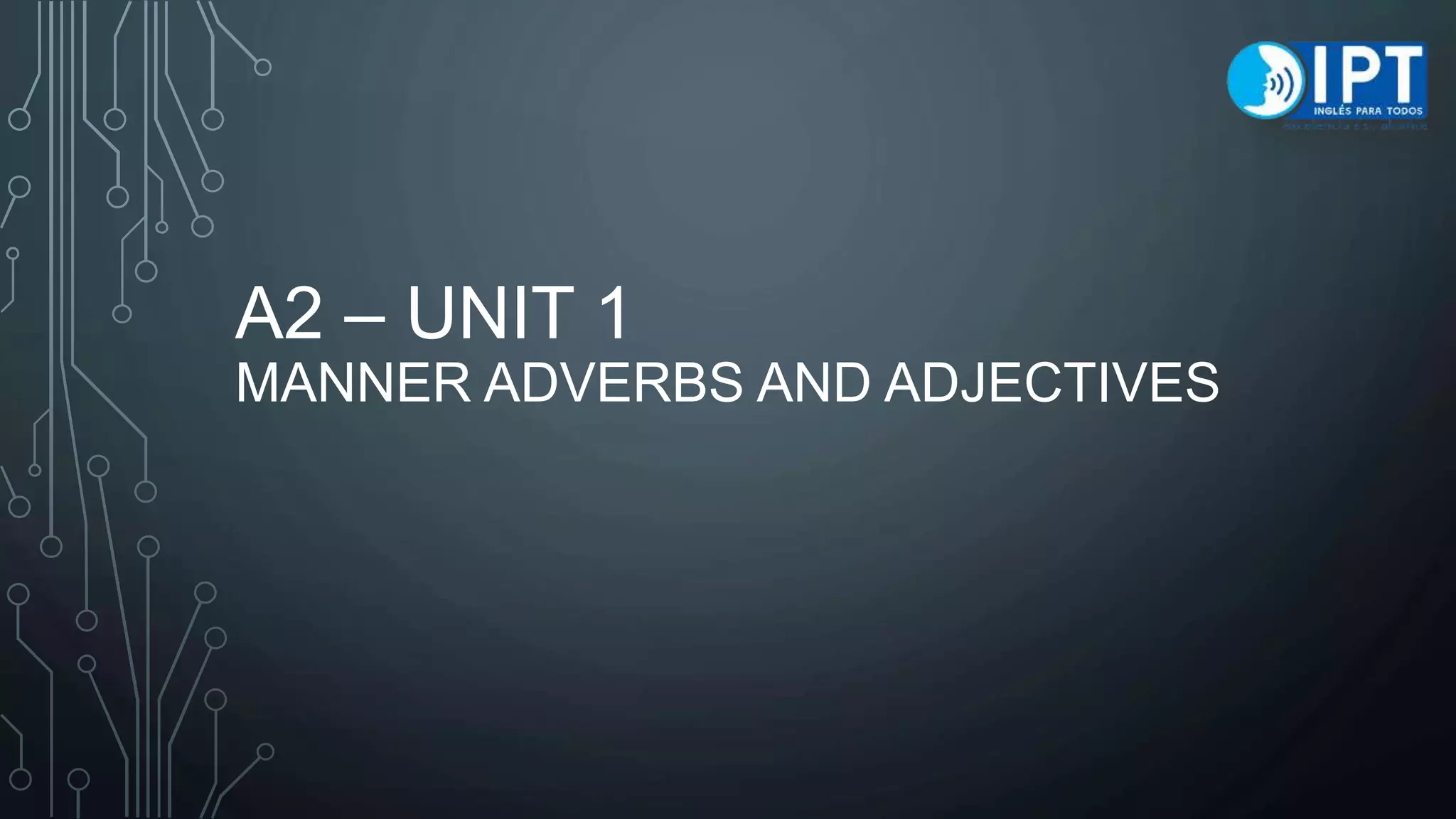 Unit 1 manner adverbs | PPT