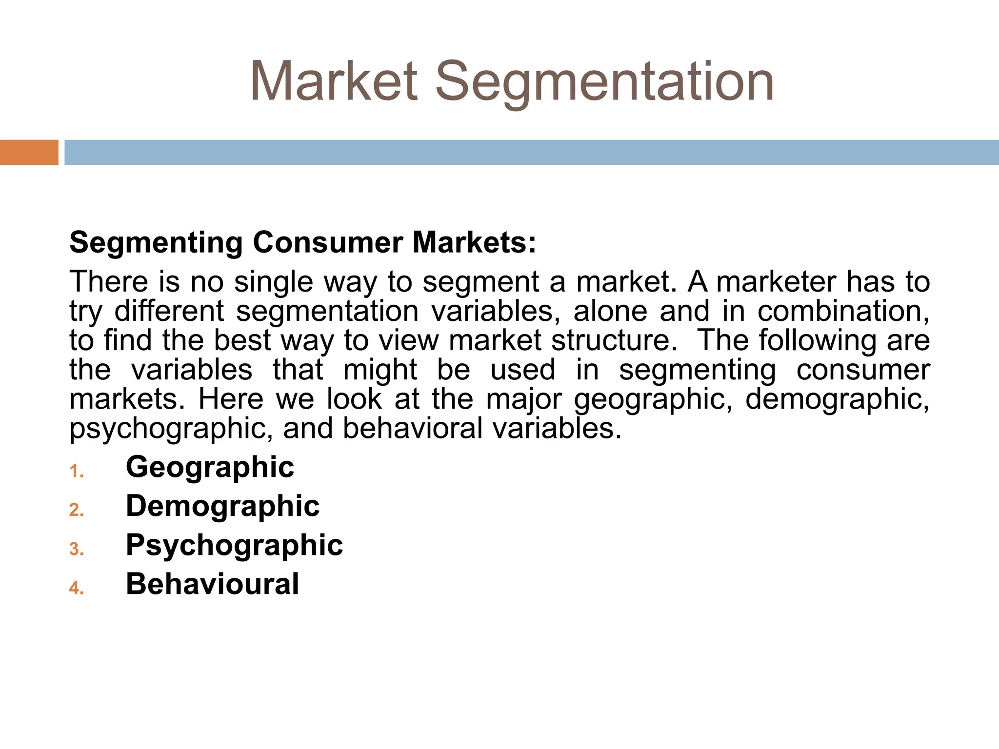 Unit 1 - Market Segmentation under Principles of Marketing | PPTX