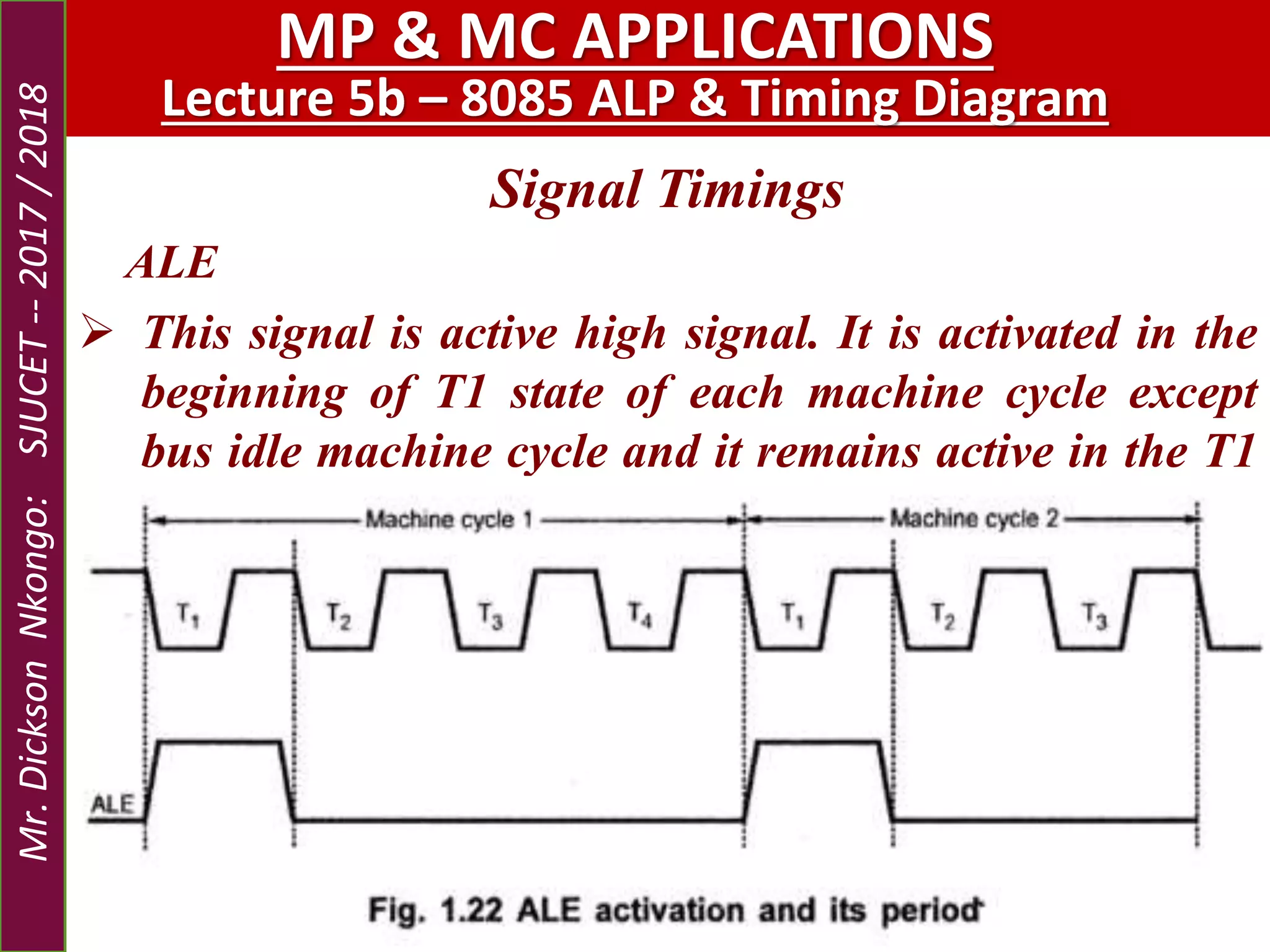 Unit 1 8085 Timing diagram - lecture 5b | PPTX