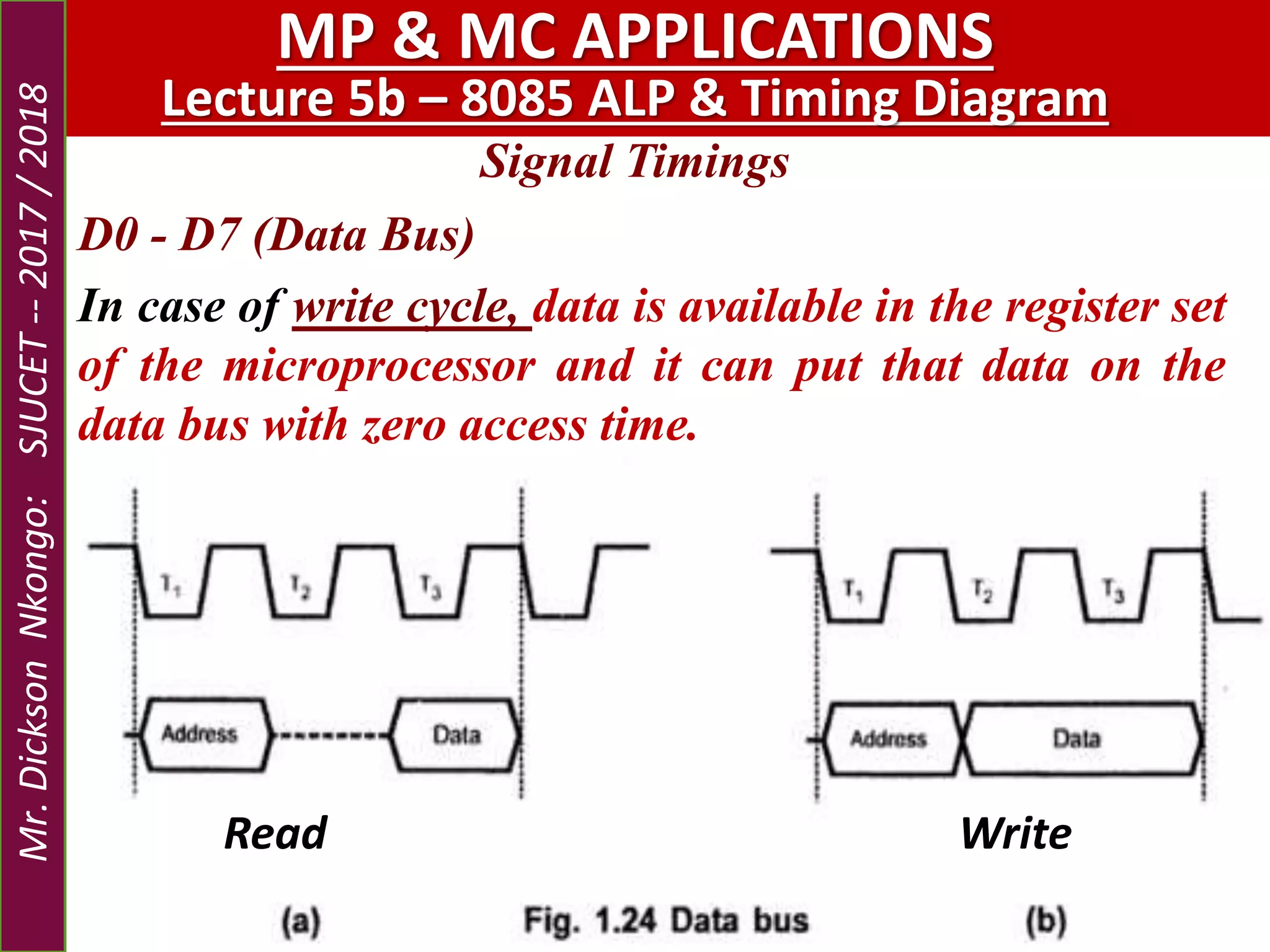 Unit 1 8085 Timing diagram - lecture 5b | PPTX