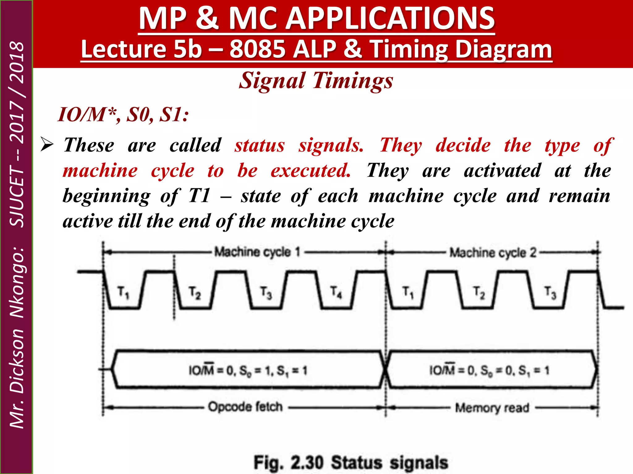 Unit 1 8085 Timing diagram - lecture 5b | PPTX