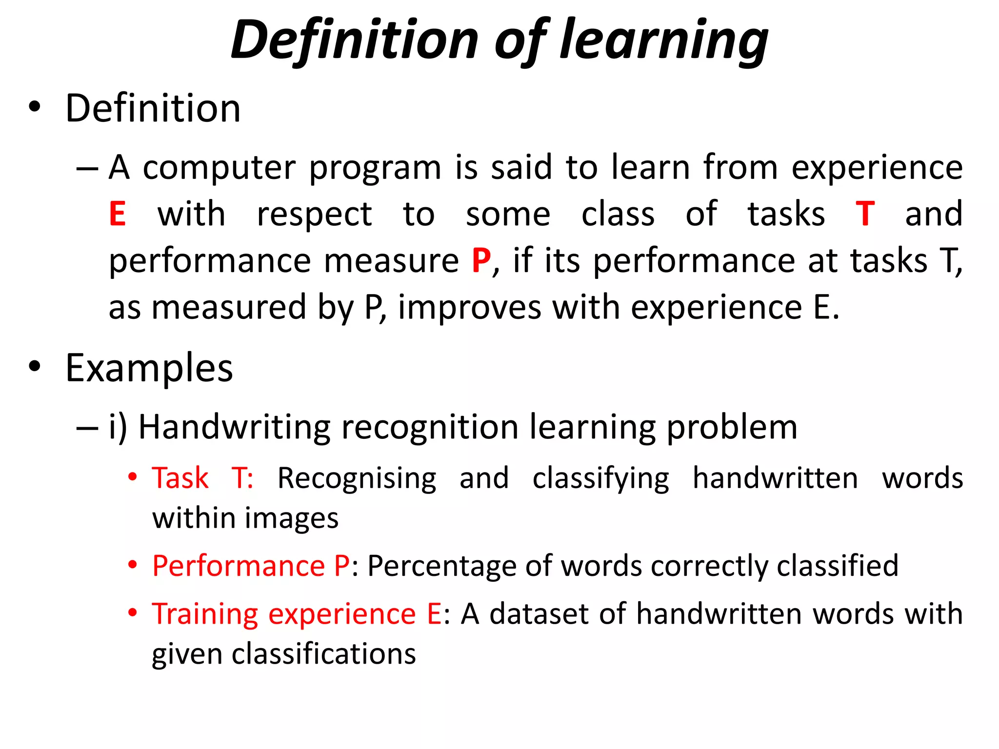 Unit 1 Ml Introduction To Machine Learningpptx Computing Technology And Computing