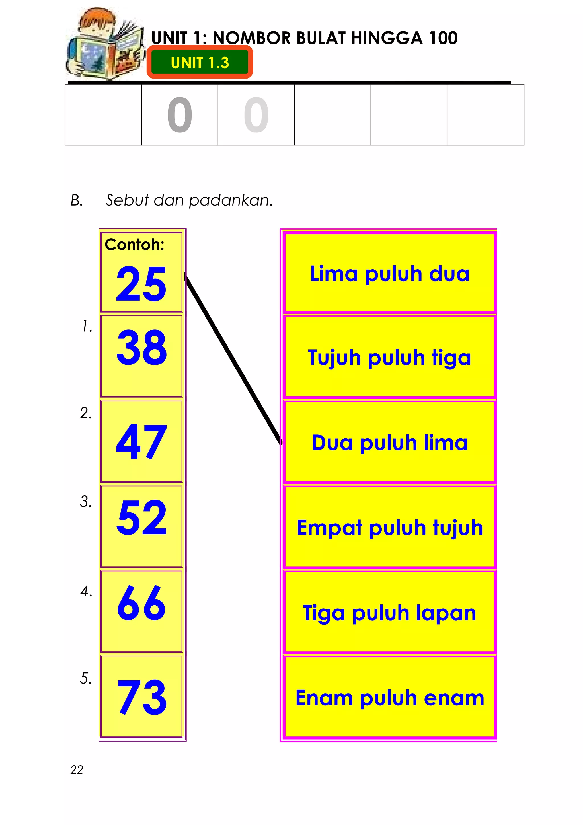 Unit 1 nombor bulat hingga 100 | DOC