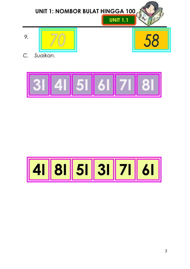 Unit 1 nombor bulat hingga 100 | DOC