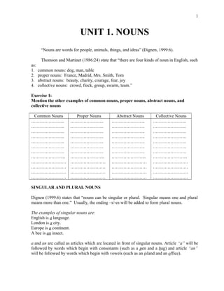 Unit 1 noun | DOC