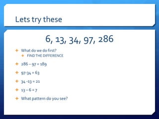 Unit 1 number patterns | PPTX