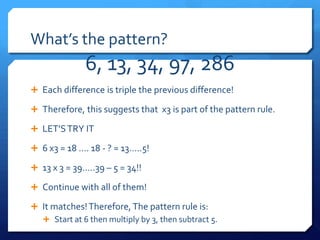 Unit 1 number patterns | PPTX
