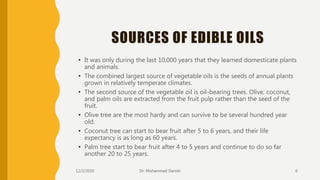 Introduction of Edible oils (Unit 1) | PPTX