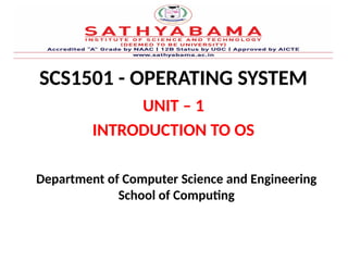 Unit 1: Operating System Fundamentals – PPT Notes | PPTX