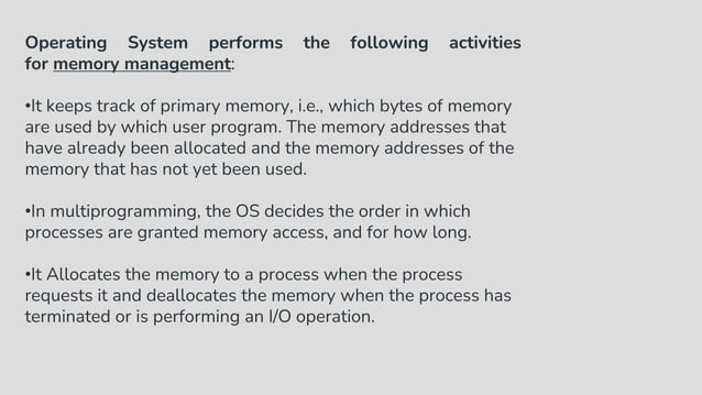 Overview Of Operating System Basic Concepts Of Operating System Like Functions Of Os And Other