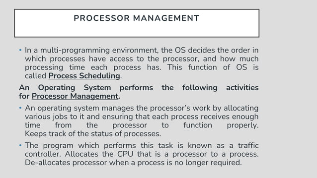 OVERVIEW OF OPERATING SYSTEM -Basic concepts of operating system like ...
