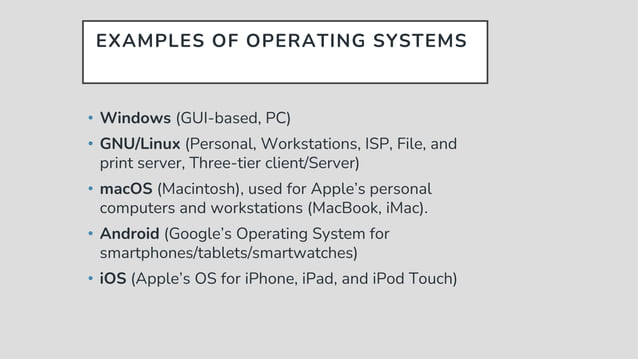 OVERVIEW OF OPERATING SYSTEM -Basic concepts of operating system like ...