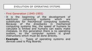 OVERVIEW OF OPERATING SYSTEM -Basic concepts of operating system like ...