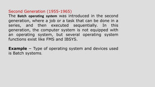 OVERVIEW OF OPERATING SYSTEM -Basic concepts of operating system like ...