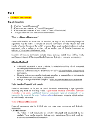 Unit 1-Part 1.docx | Stocks and Bonds | Personal Investing