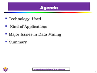 Applications ,Issues & Technology in Data mining - | PPT