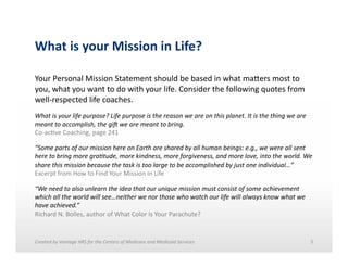 1.1: What is a Personal Mission Statement? | PPT