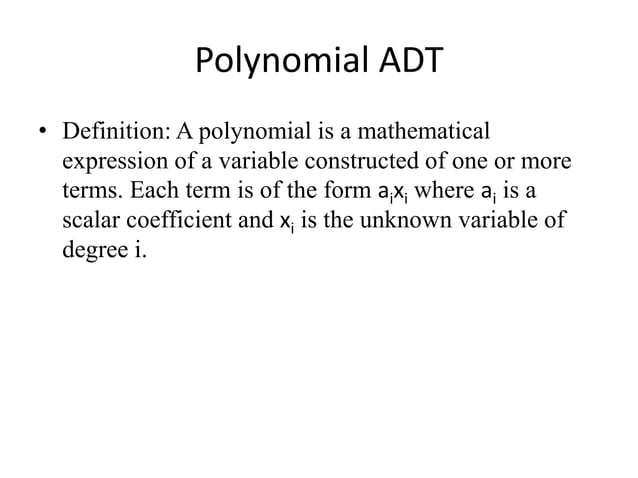 Unit 1 Polynomial Manipulation Pptx Programming Languages Computing