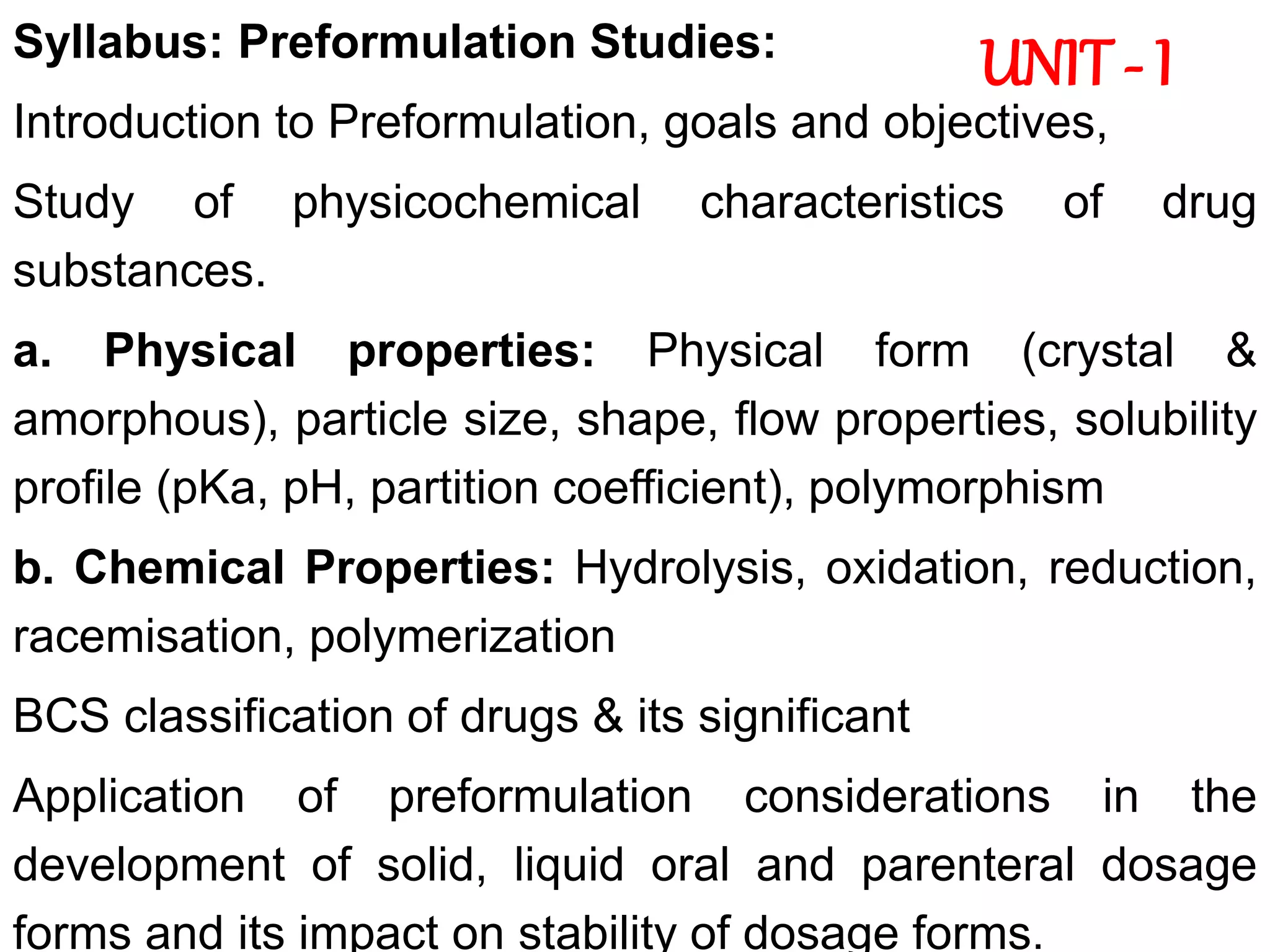 UNIT 1 - PREFORMULATION.pptx