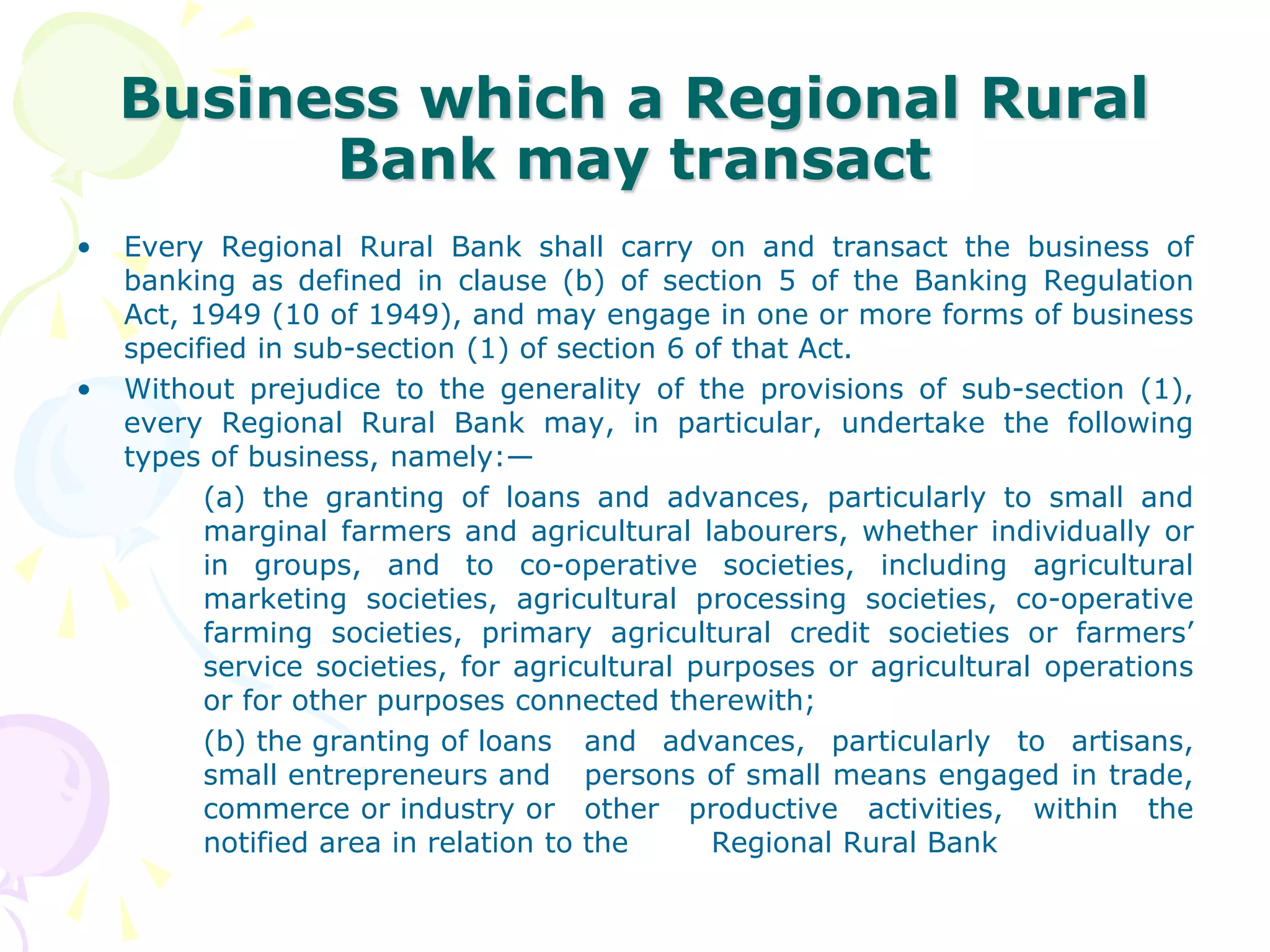 Unit 1 regional rural banks | PPT
