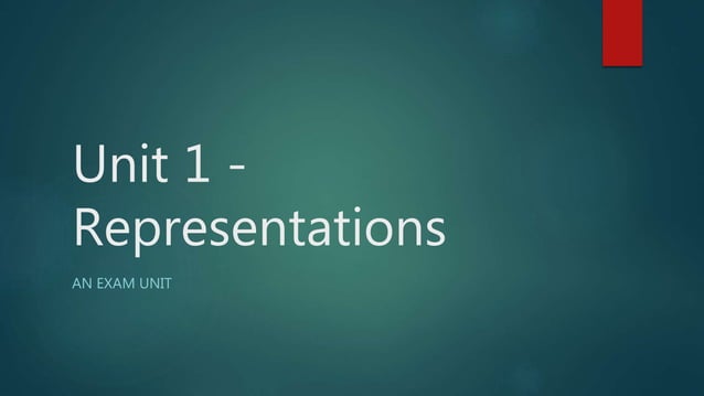 Unit 1 Representations | PPTX