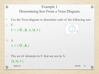 Theory of the sets and Venn diagram-grade 9 math | PPT