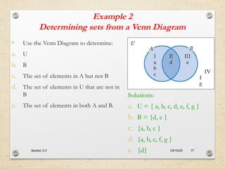 Theory of the sets and Venn diagram-grade 9 math | PPT