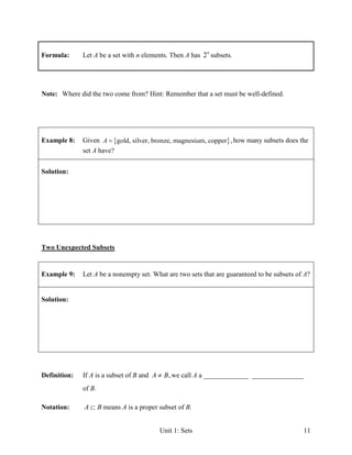 Unit 1 sets lecture notes | PDF
