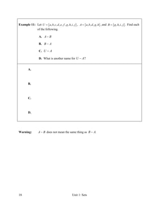 Unit 1 sets lecture notes | PDF