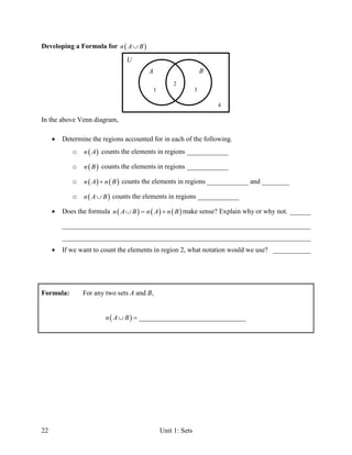 Unit 1 sets lecture notes | PDF