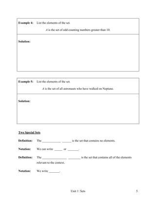 Unit 1 sets lecture notes | PDF