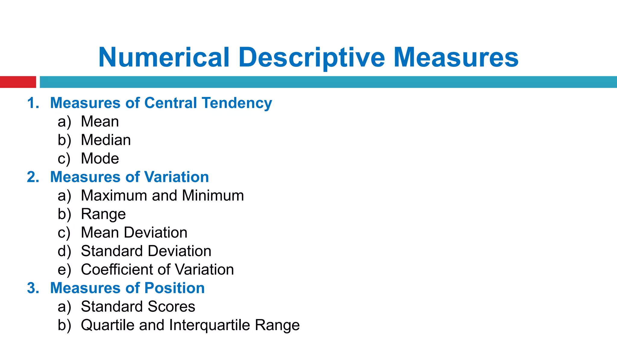 Unit 1 - Statistics (Part 1).pptx | College Education | Education